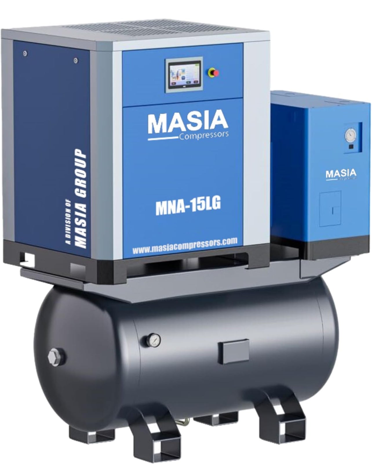 Masia MNA Series VSD Screw Air Compressor, 20 HP, 84 CFM, 125 PSI, 220 ...